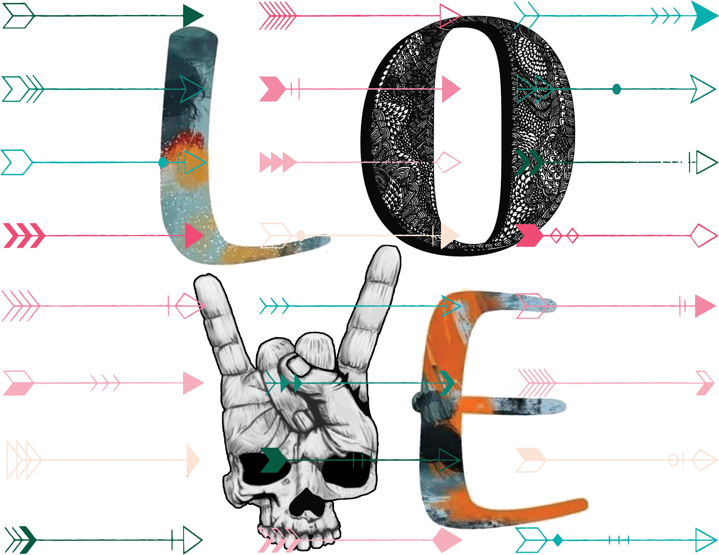 Skull Love PNG Digital Download Sublimate - Etsy