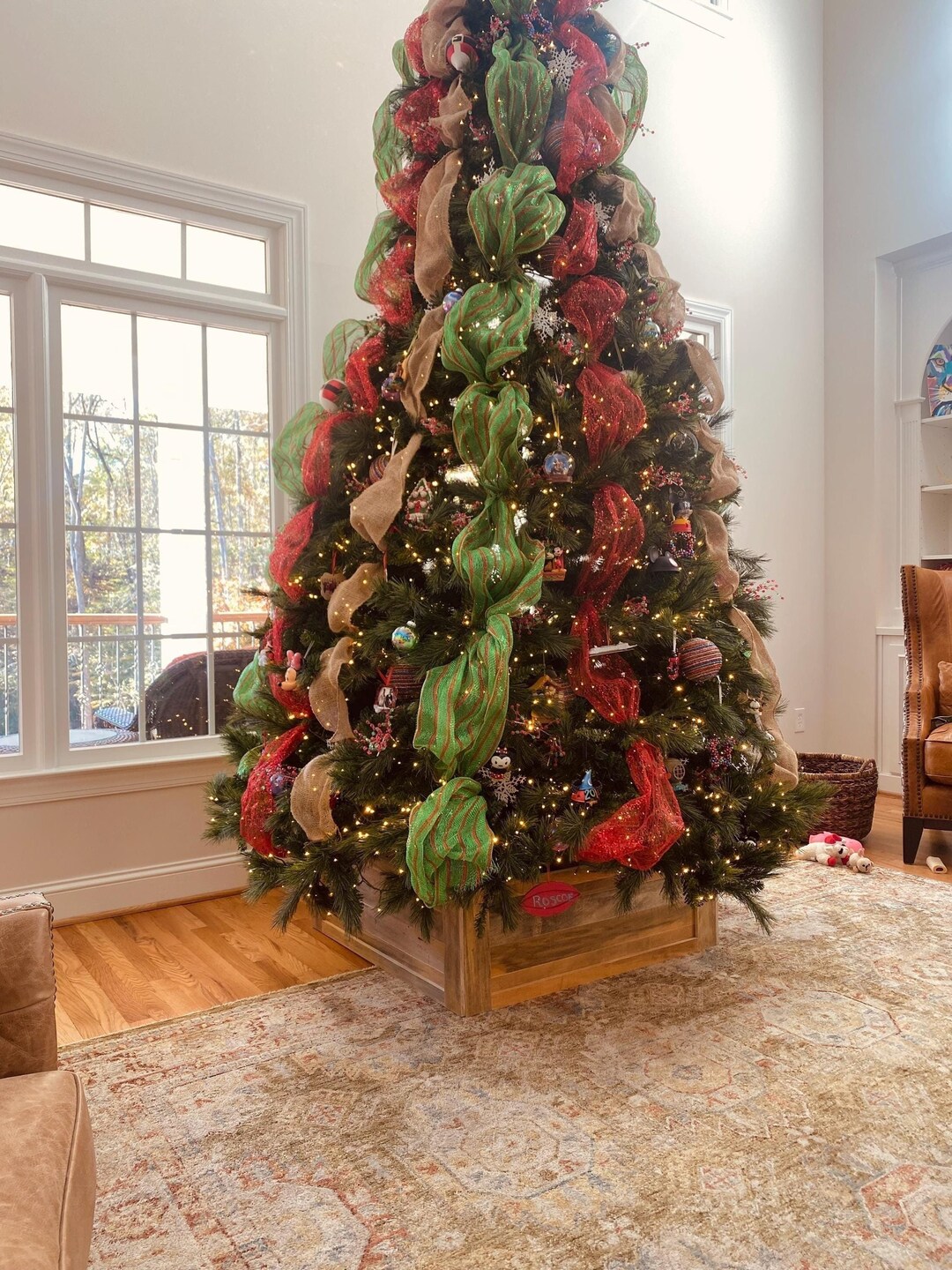 36" Christmas Tree Collar, Tree Stand Cover, Christmas Tree Stand Box ...