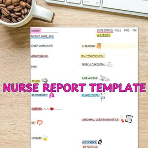 Nurse Report Sheet - Digital Template, Ideal for ICU, Step Down ...