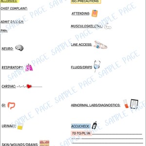 ICU/TELE Nurse Report Sheet - Digital Template, Ideal for ICU, Step ...