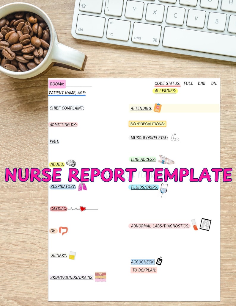 Nurse Report Sheet - Digital Template, Ideal for ICU, Step Down ...