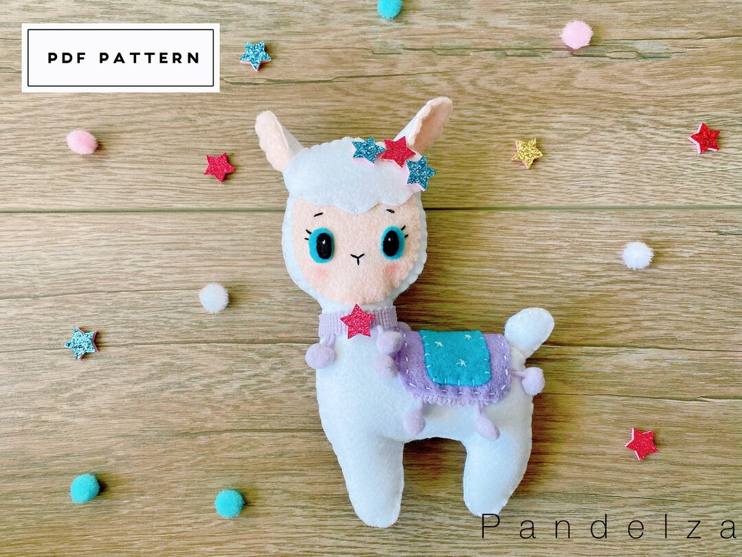 Felt Llama Felt Sewing Pattern and Instructions. DIY Felt Toys. Felt ...