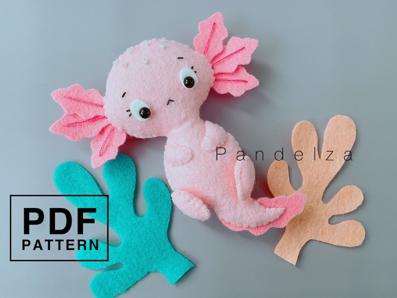 Baby Axolotl PDF Pattern. DIY Sea Animal Felt Softy Toy. Easy - Etsy