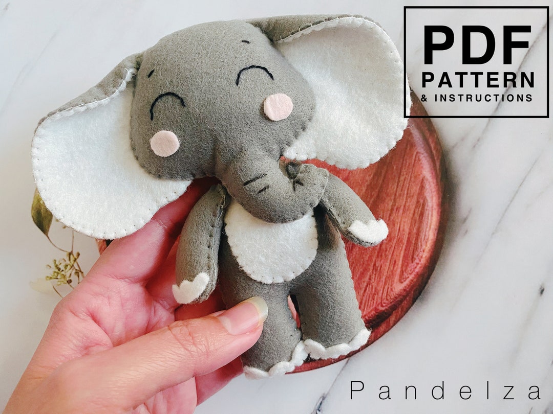 Elephant Felt PDF Pattern. DIY Softy Toy Elephant/ Jungle Animal ...