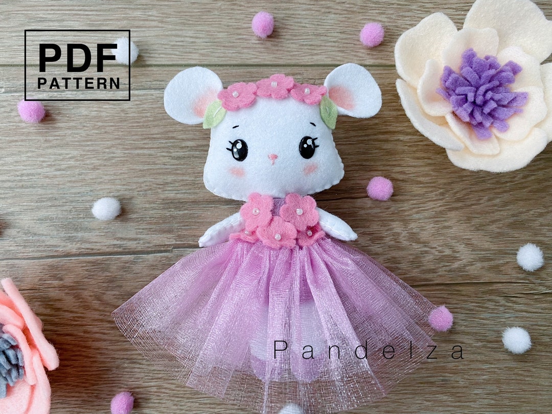 Mouse Doll PDF Pattern. Easy Felt Pattern With Tutorial for - Etsy UK