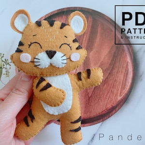 PDF Pattern: Tiger Jungle Animal Felt Sewing. Easy Sewing Pattern. DIY ...