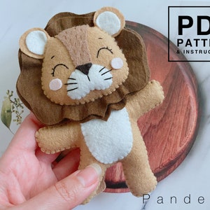 Lion Felt Sewing PDF Pattern. Stuffed Animal Patterns. Felt Animal ...