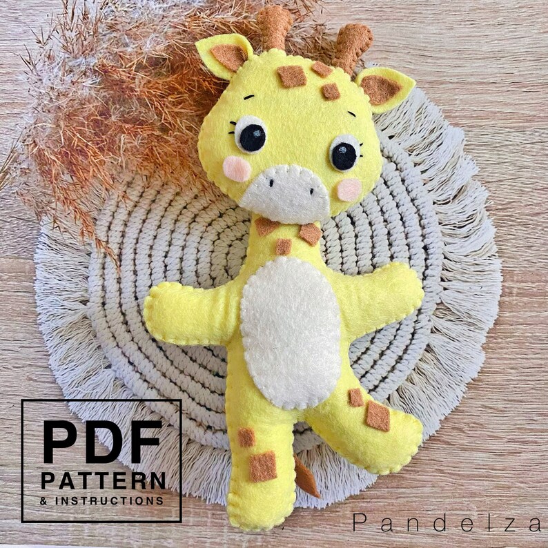 Giraffe Felt Sewing Pattern, DIY Jungle Animal Toy (PDF Pattern) - Etsy