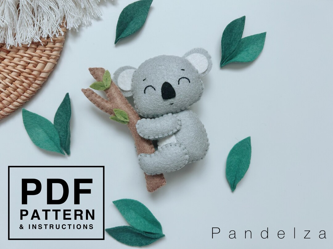 Koala Felt Sewing Pattern and Instruction. Easy Hand Sewing - Etsy