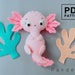 Baby Axolotl PDF Pattern. DIY Sea Animal Felt Softy Toy. Easy Pattern ...