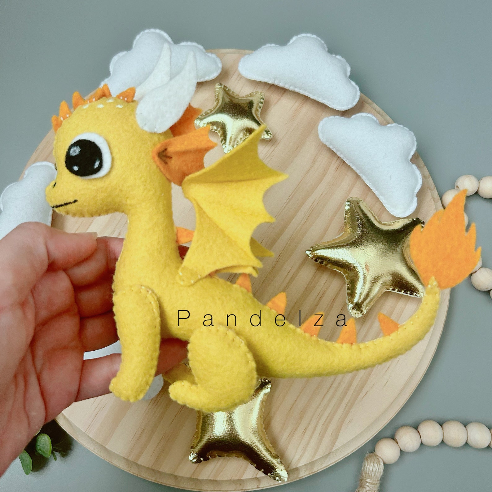 Felt Dragon Sewing Pattern, Star, Cloud Mobile (PDF Pattern) - Etsy