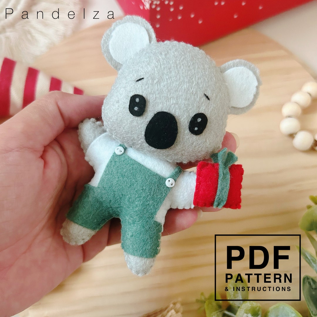 Christmas Koala Felt PDF Pattern. DIY Felt Softy Plush Toys - Etsy