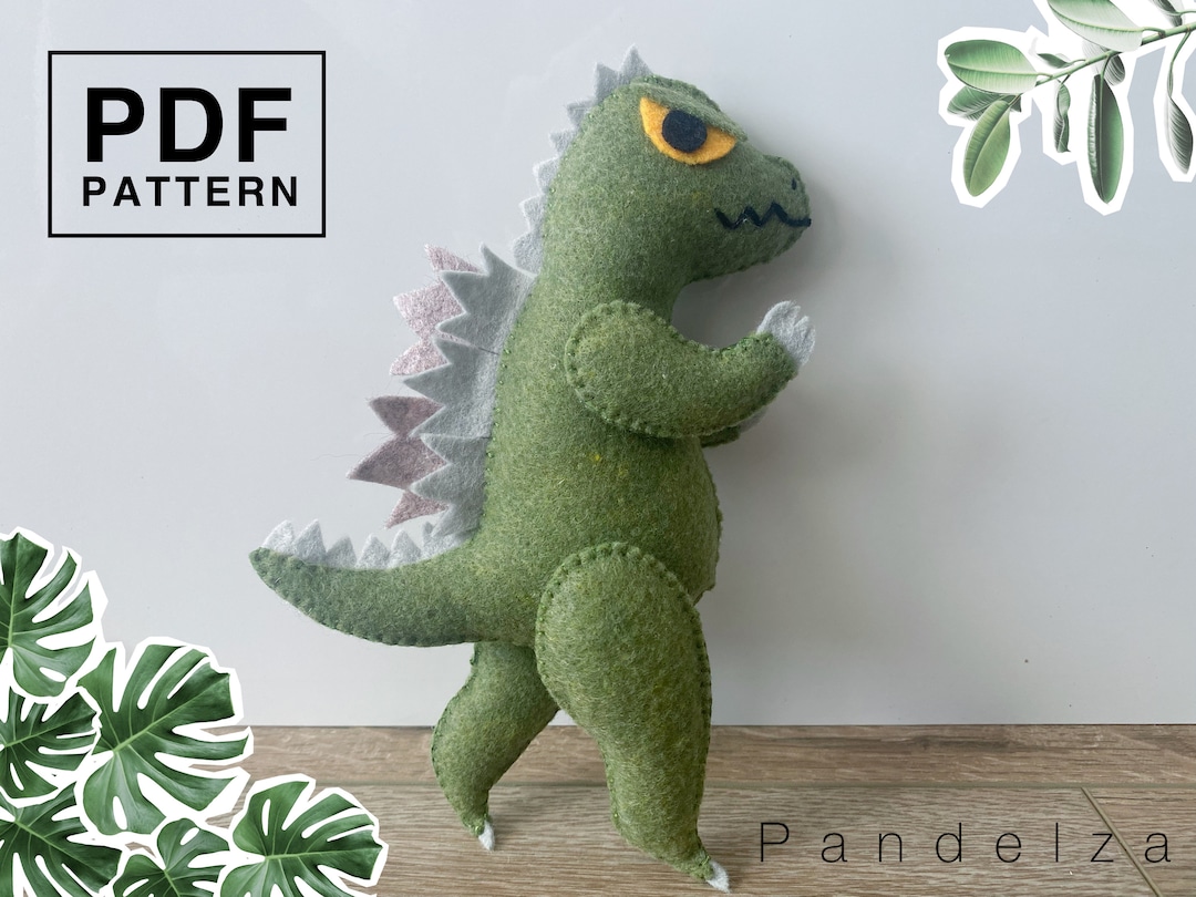 Godzilla Felt PDF Pattern. DIY Softy Plushie Toys. Easy Pattern With ...