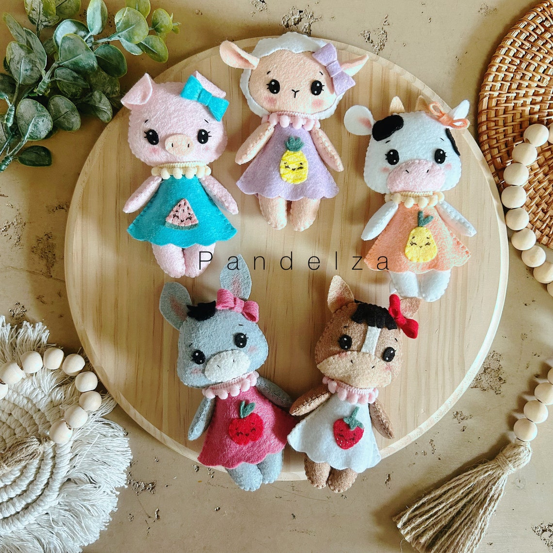 Felt Farm Animal Doll Sewing Pattern: DIY Toys (PDF Pattern) - Etsy