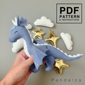 Felt Dragon Sewing PDF Pattern. Dragon Pattern. Animal Pattern Set ...