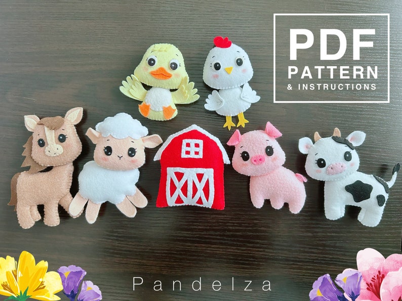 Felt Farm Animals Sewing Pattern Set (PDF Pattern) - Etsy