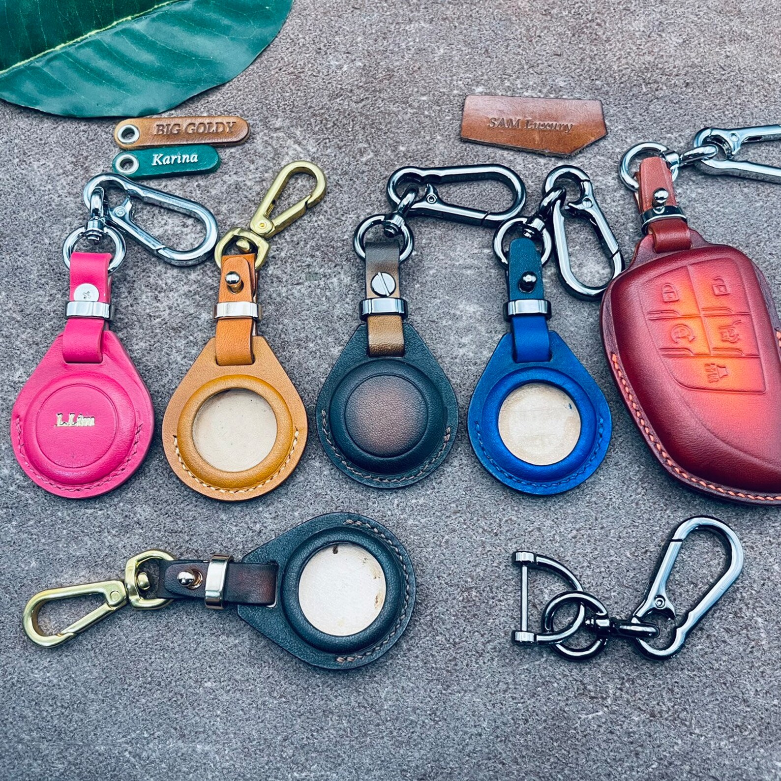 Leather Case for AirTag Cover for AirTag Pouch Pocket Leather Cover ...
