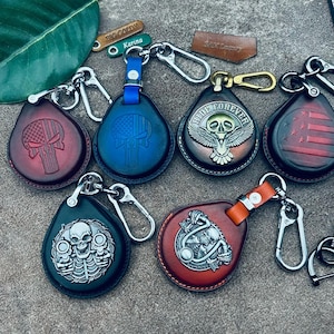 Custom Key Fob Cover Case Leather Harley Keychain Remote Holder ...