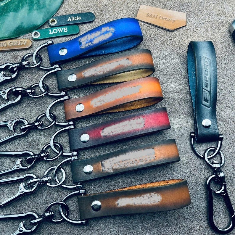 Leather Keychain Lanyard for GMC Chevy, Fit Yukon Sierra Denali Zr2 ...