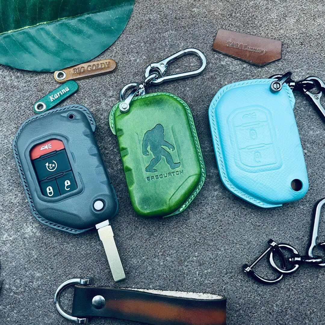 Leather jeep key fob cover store