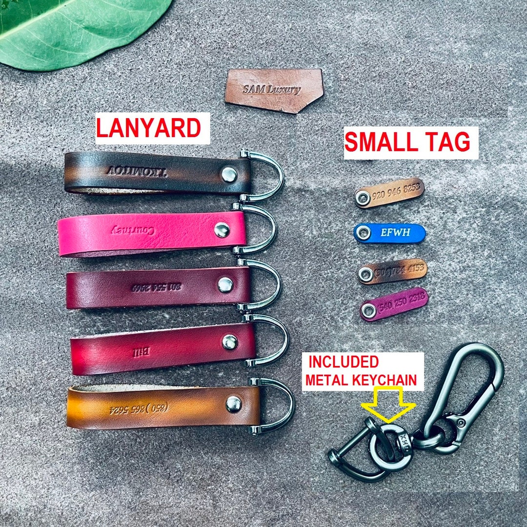 Personalised Leather Keychain Strap Lanyard Keyring for Car - Etsy