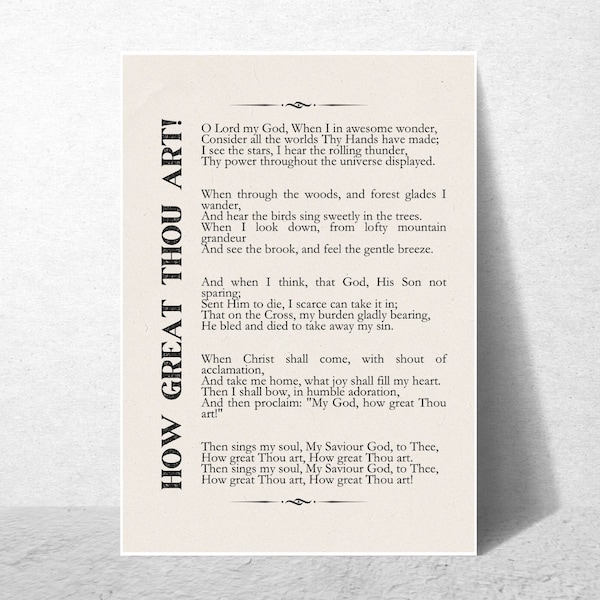 How Great Thou Art - Etsy