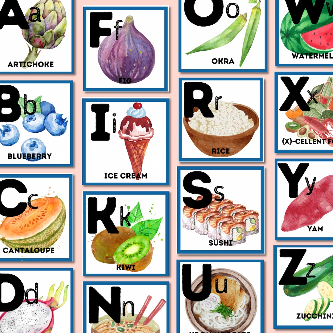 Printable Alphabet Flash Cards, Printable Flash Cards, ABC Cards, Food ... Printable Alphabet Flash Cards, Printable Flash Cards, ABC Cards, Food ...