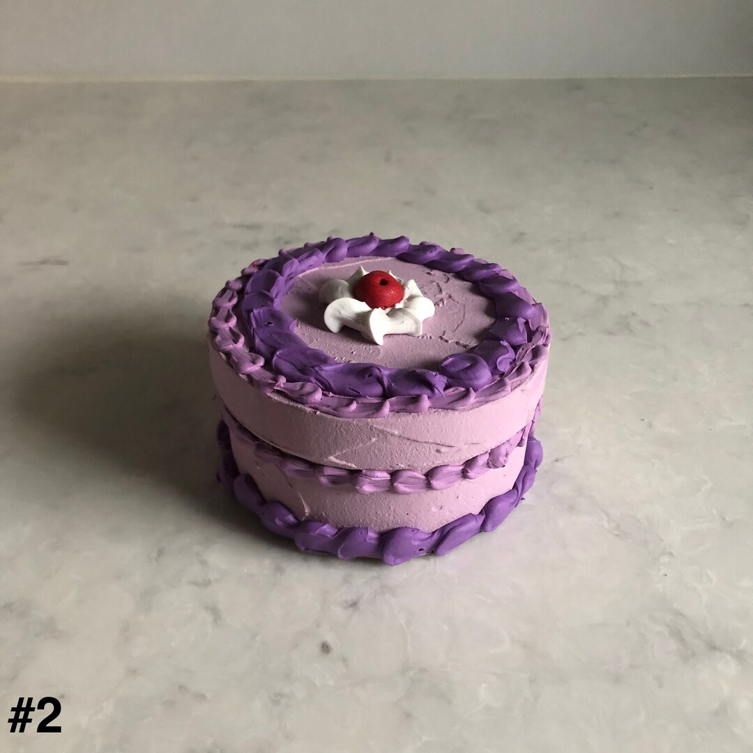 Round Mini Cake Trinket Box - Etsy
