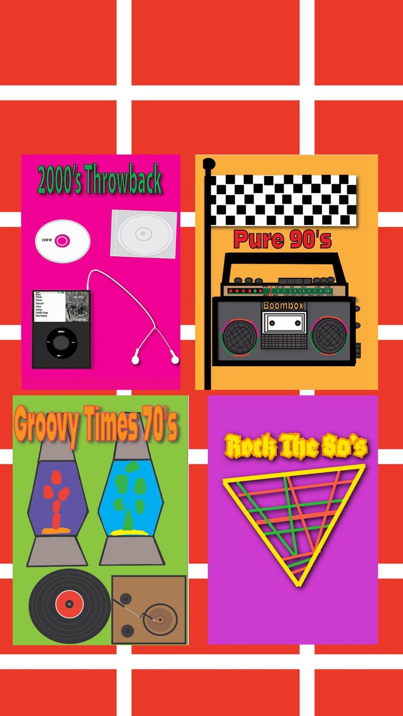 Retro 70s 80s 90s 2000s Phone Wallpaper – Groovy Boombox Lava Lamp CD ...