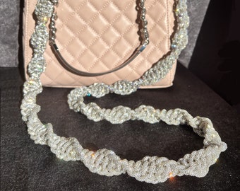 Rhinestone Purse Strap, Crystal Rhinestone Braided Purse Strap, Crystal ...