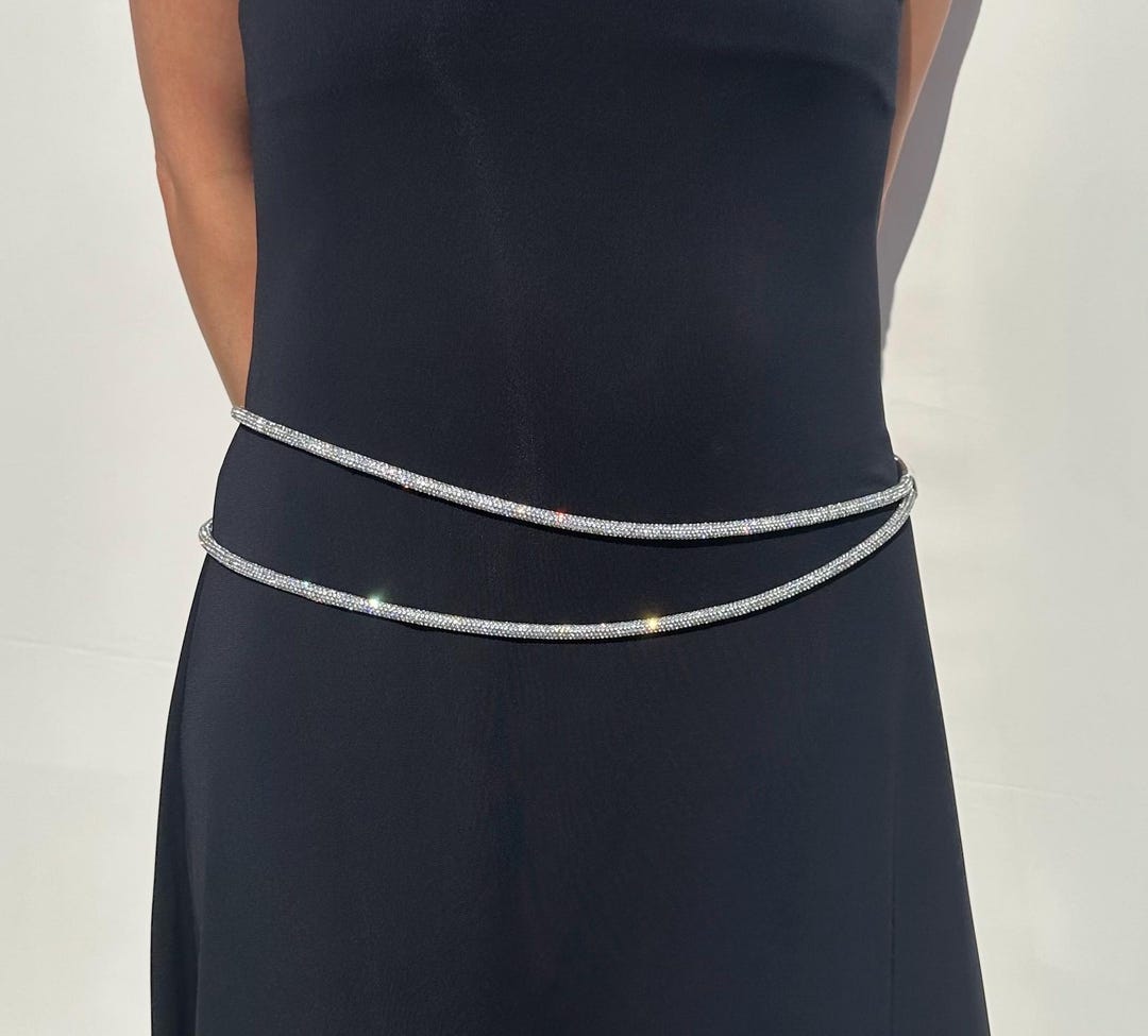 The VELA, Crystal Rhinestone Rope Belt, Crystal Belt, Minimalist Belt ...