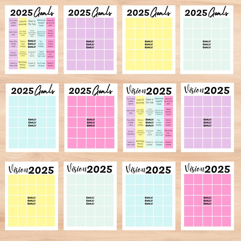 Vision Board Template Vision Board Bingo Vision Board Kit Vision Board ...