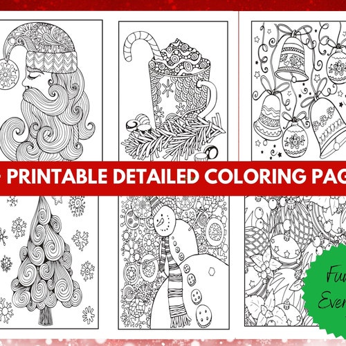 Christmas Printable Coloring Pages for Kids-holiday Activity - Etsy