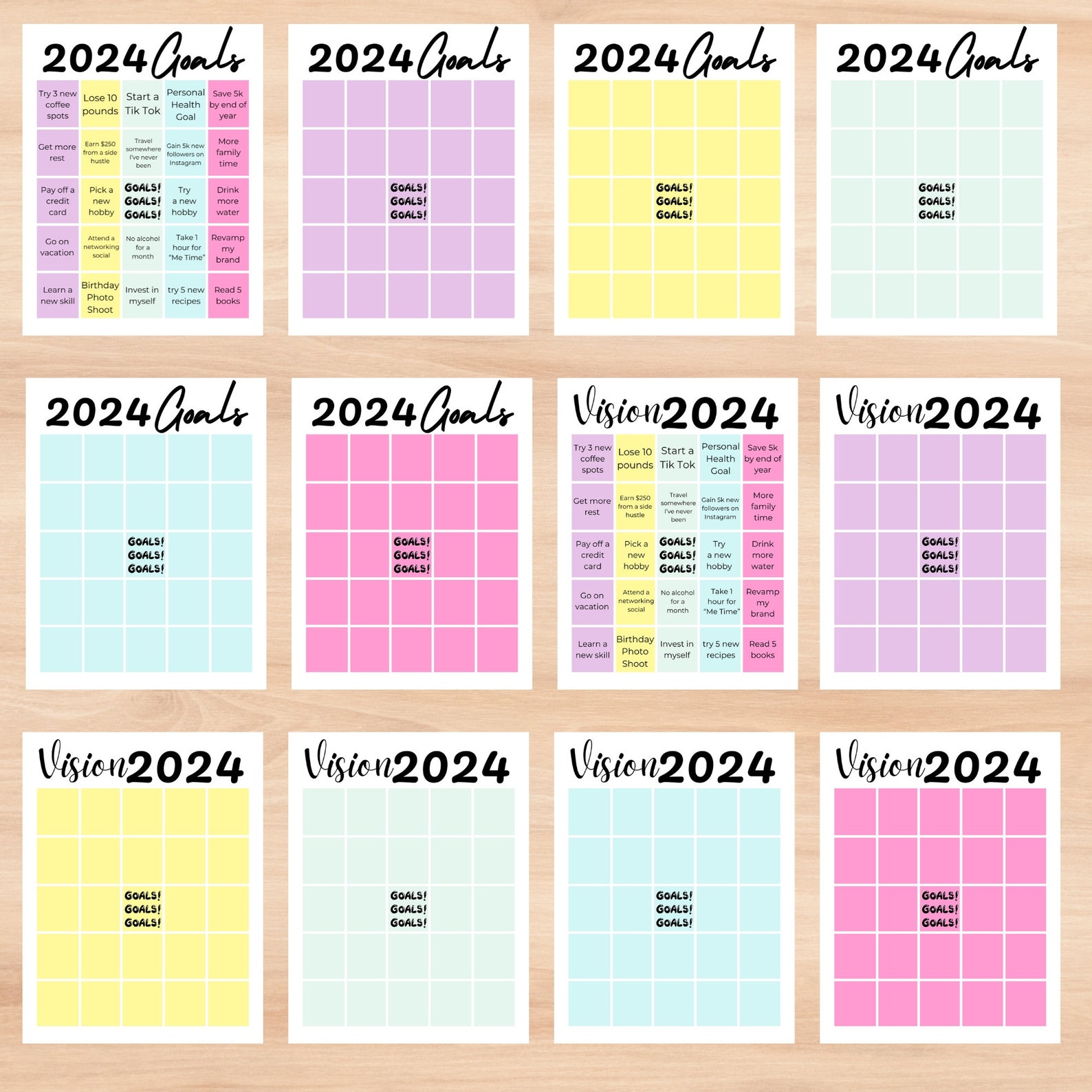 Vision Board Template Vision Board Bingo Vision Board Kit Vision Board ...