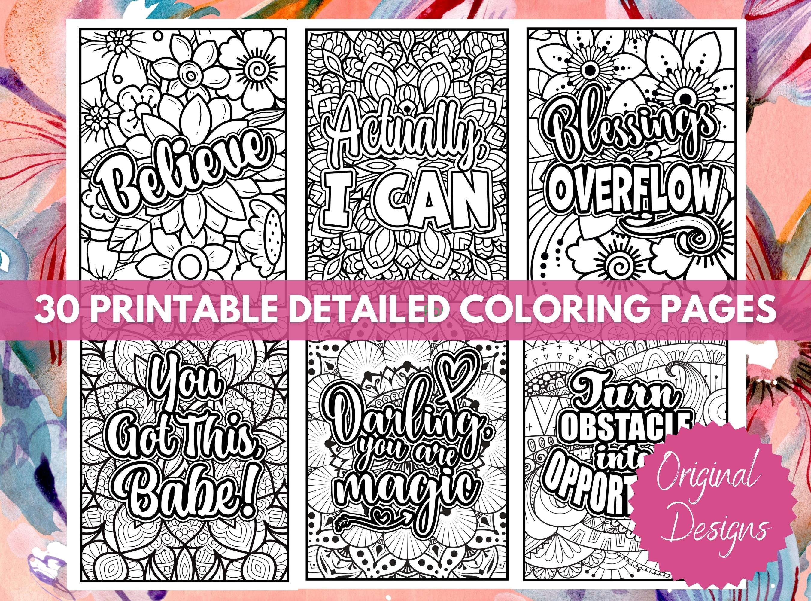 Beautifully Inspiring, 30 Coloring Pages for Adults and Teens ...