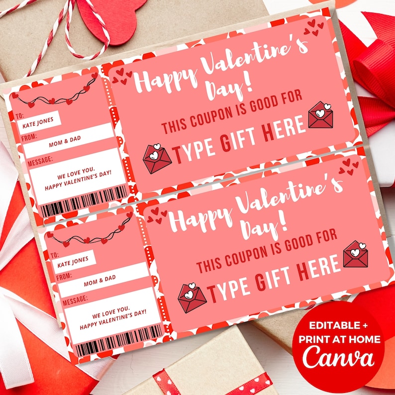 Valentines Coupons Printables Love Coupon Valentine Coupon Love Coupon ...