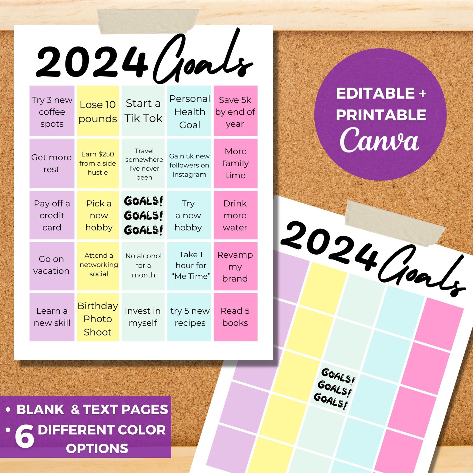 Vision Board Template Vision Board Bingo Vision Board Kit - Etsy