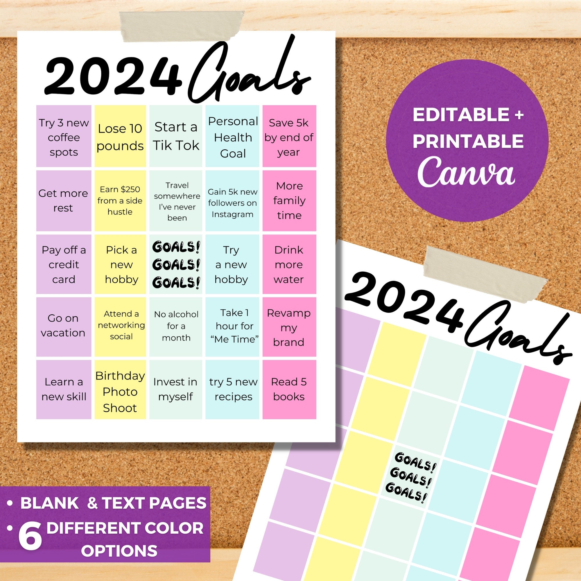 Vision Board Template Vision Board Bingo Vision Board Kit - Etsy