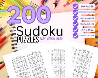 Sudoku Puzzles for Adults PRINTABLE PDF 150 Pages With - Etsy