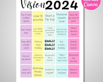 Vision Board Template Vision Board Bingo Vision Board Kit Vision Board ...