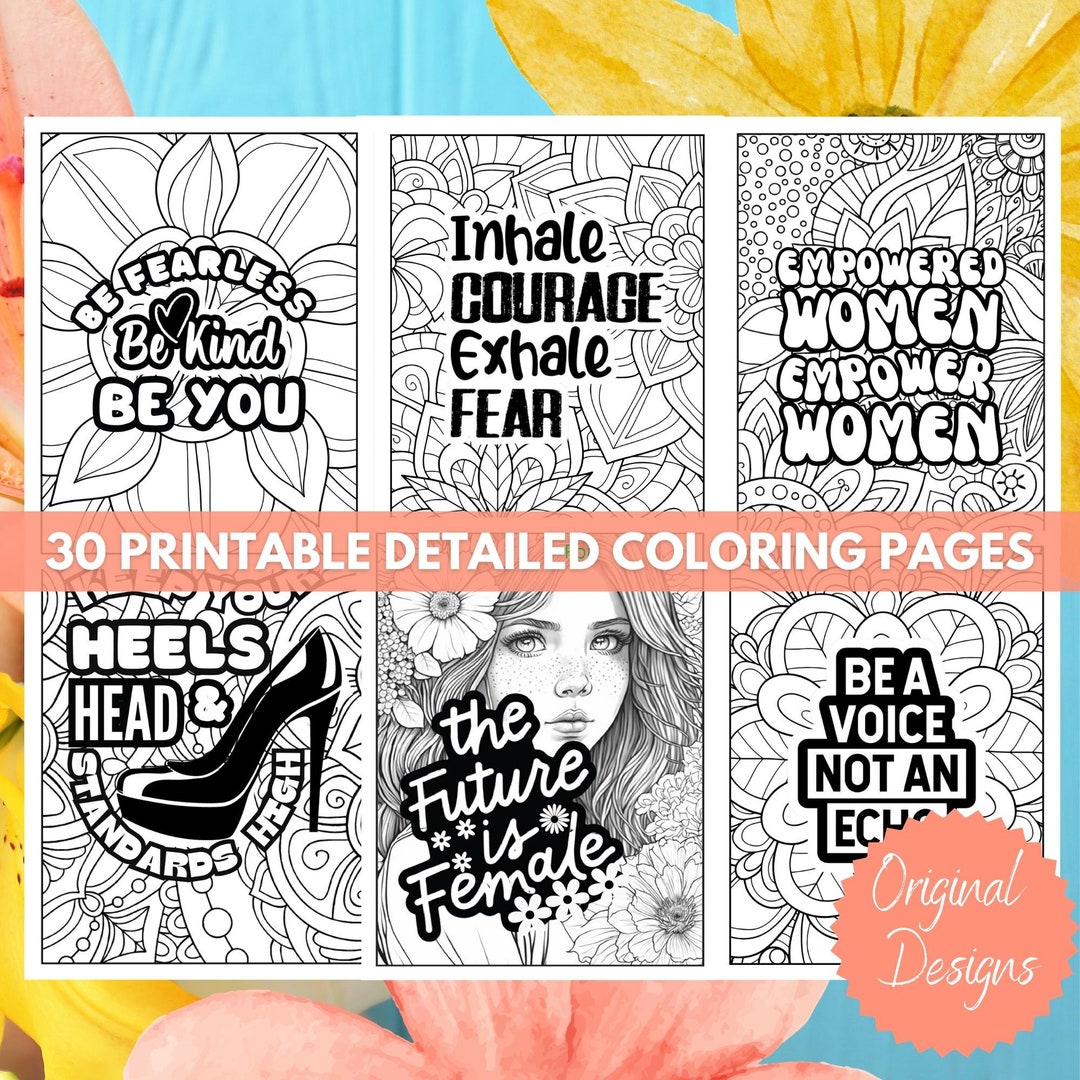 Think Like a Girl Boss Affirmation Coloring Book Stress Relief Coloring ...