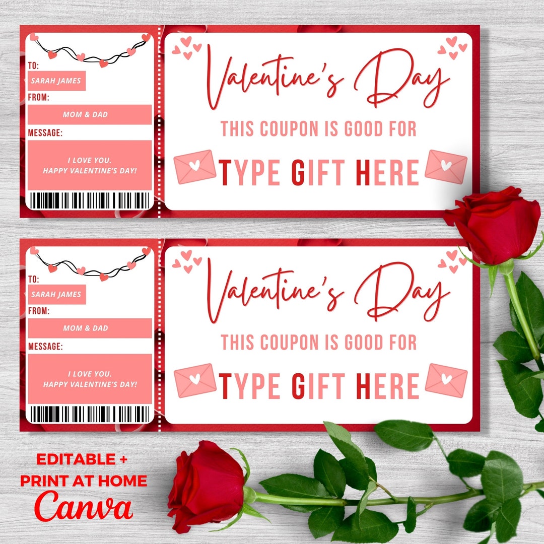 Valentines Coupons Printables Love Coupon Valentine Coupon Love Coupon ...