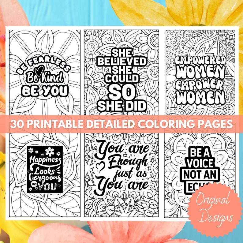 Affirmation Coloring Book Think Like a Girl Boss Stress Relief Coloring ...