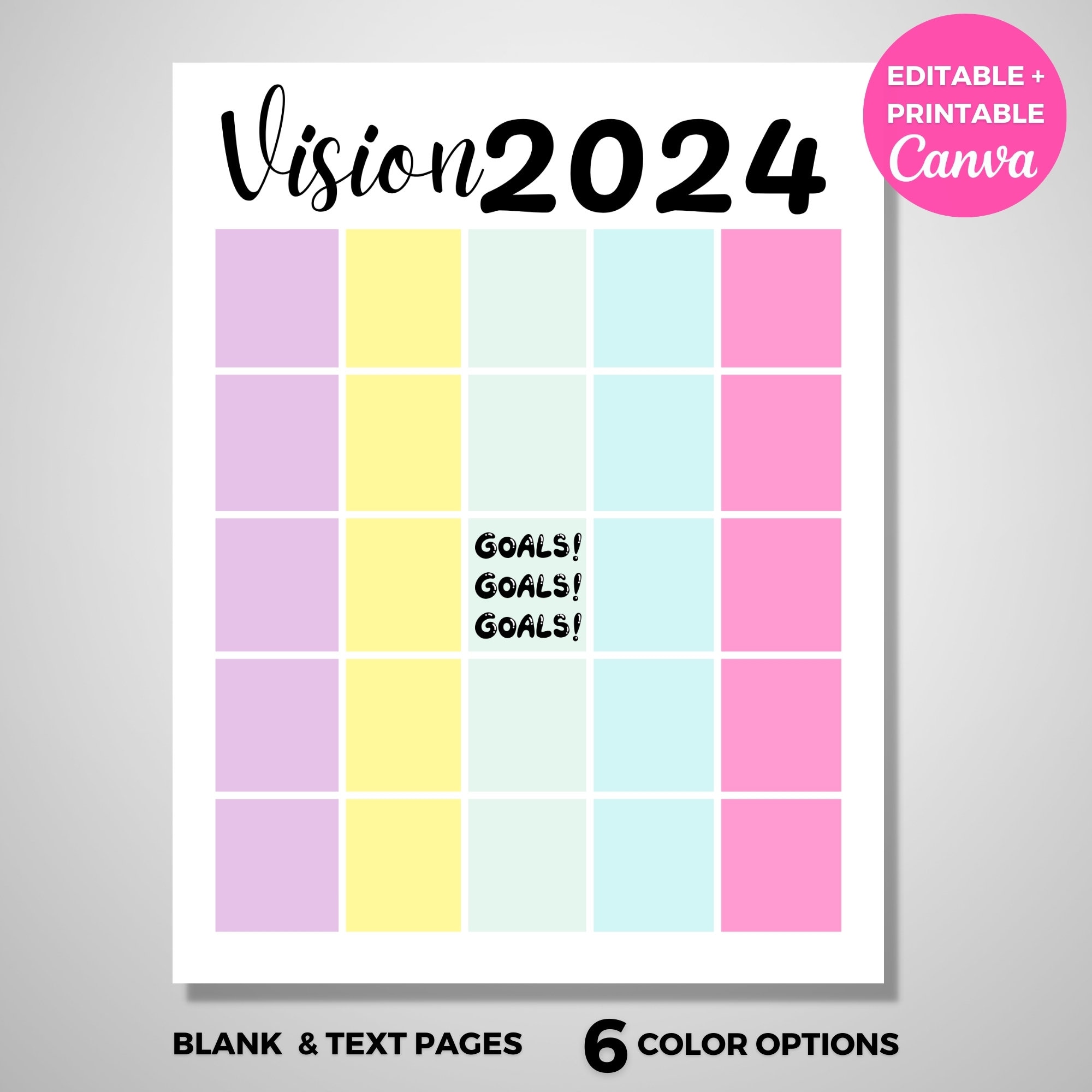 Vision Board Template Vision Board Bingo Vision Board Kit - Etsy