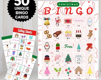 Christmas Bingo 35 Unique Bingo Cards Kids' Christmas Activity ...
