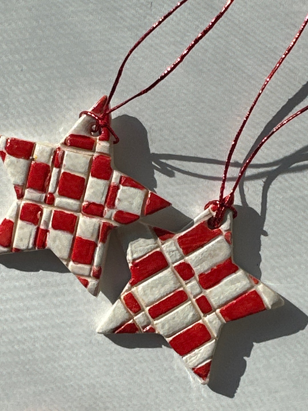 Checkered Star Ornaments - Etsy