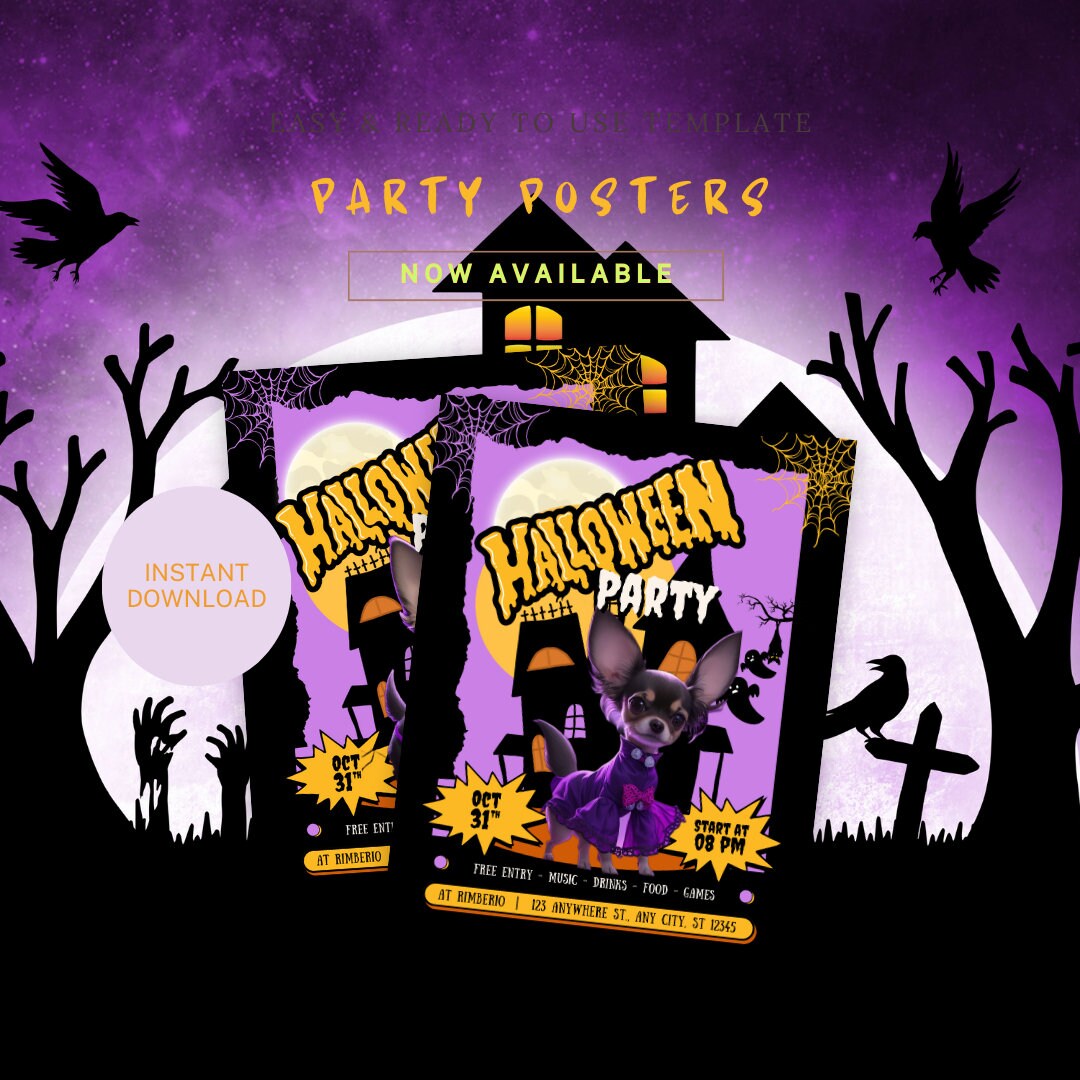 Editable Halloween Poster/flyer Canva Template Charming - Etsy