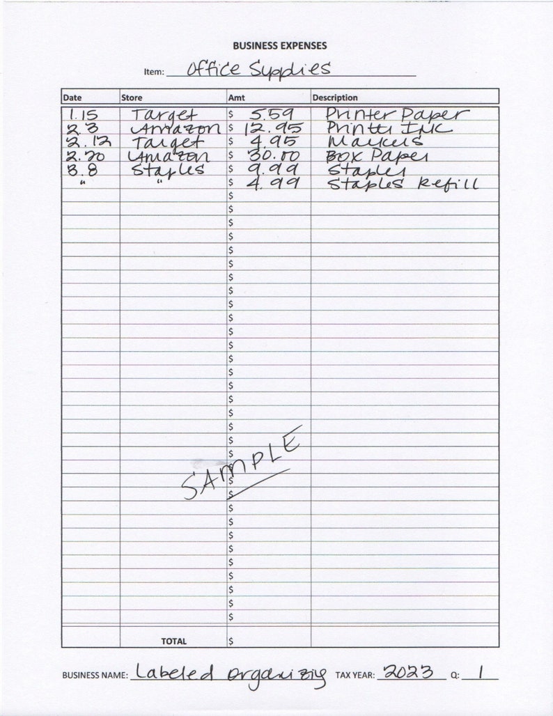 Taxes - Business Expenses Spreadsheet - All Businesses - Super Simple ...