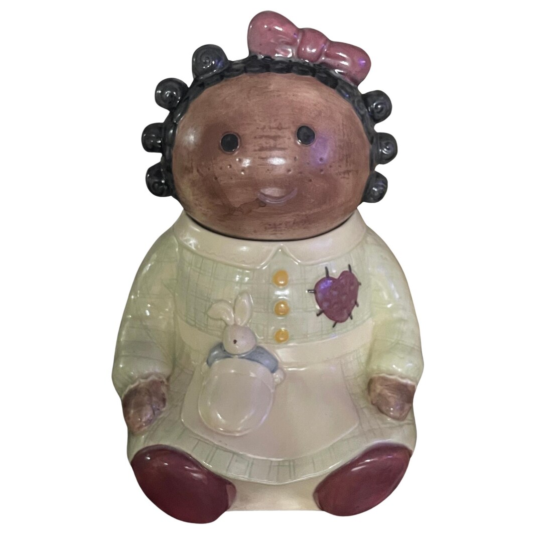 Treasure Craft Cookie Jar Black Rag Doll 14" H X 10" L Vintage USA - Etsy