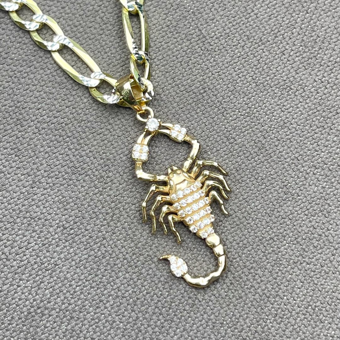 10K Gold Scorpion Pendant 10K Real Solid Gold Scorpio - Etsy